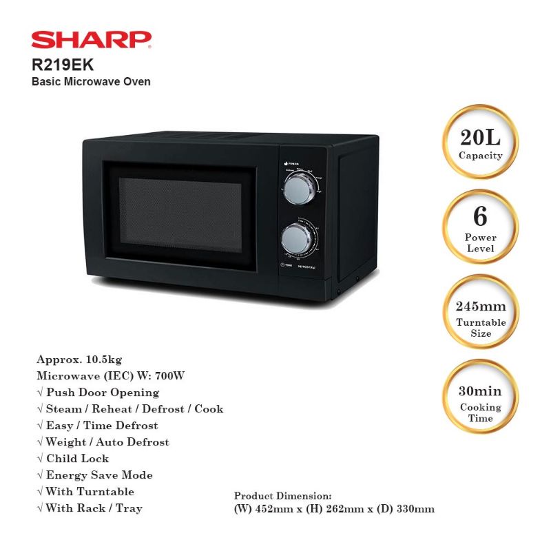 Sharp Microwave Oven 20L - R219EK | Shopee Malaysia