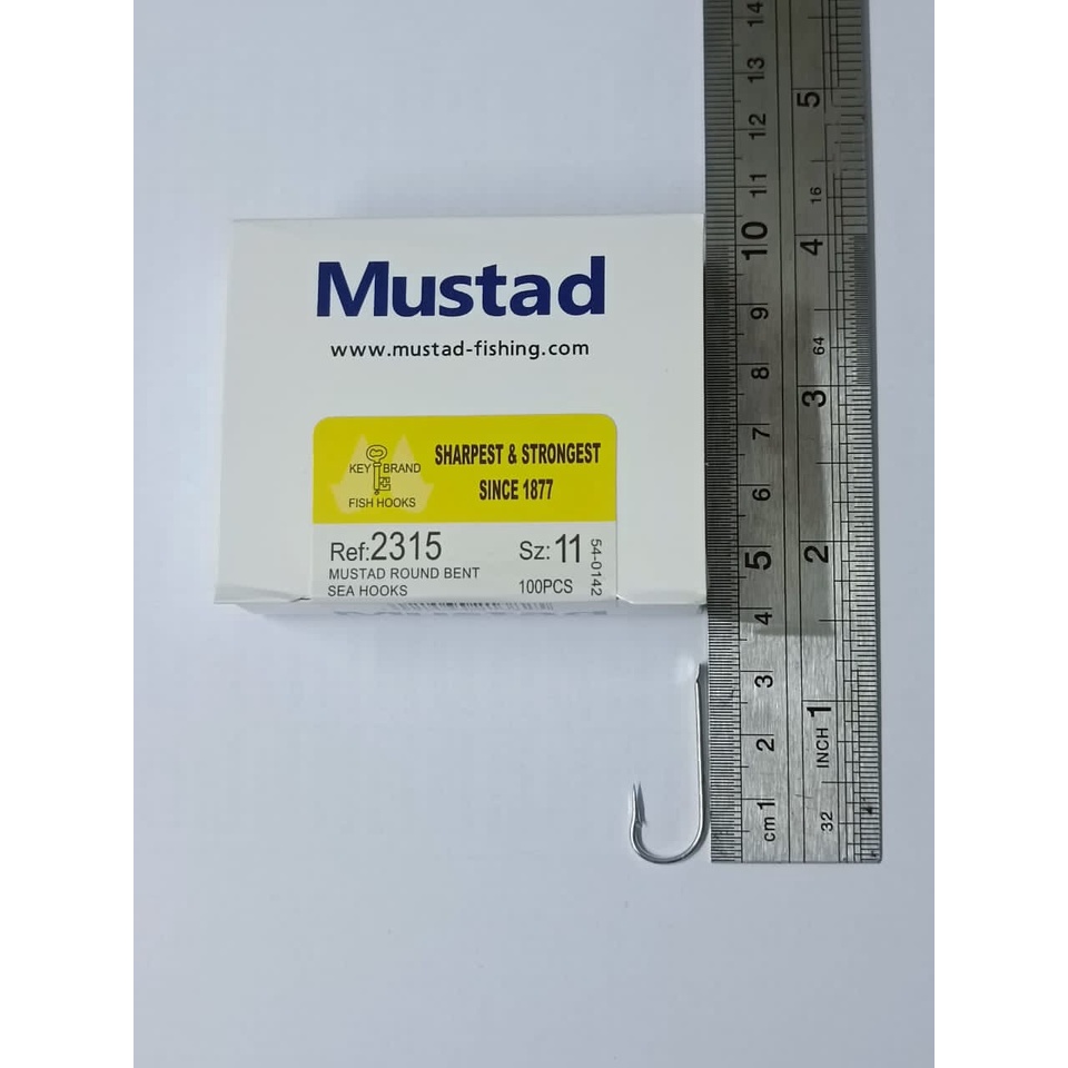 Mustad round bent sea hooks 2315/mata kail cap kunci 10,11,12,13,14,15 ...