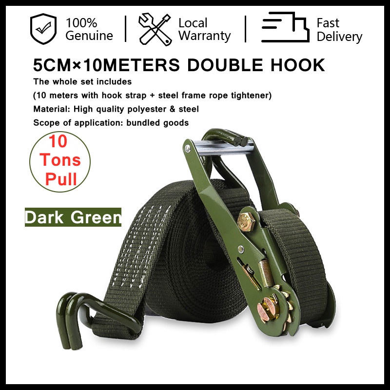 10 Tons/5 Tons 10 Meters Cargo Belt Ratchet Tie Down Lorry Strap ...