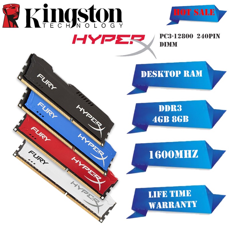 New Kingston Hyperx Desktop Memory DDR3 4GB 8GB 1600MHz PC3 12800 ...