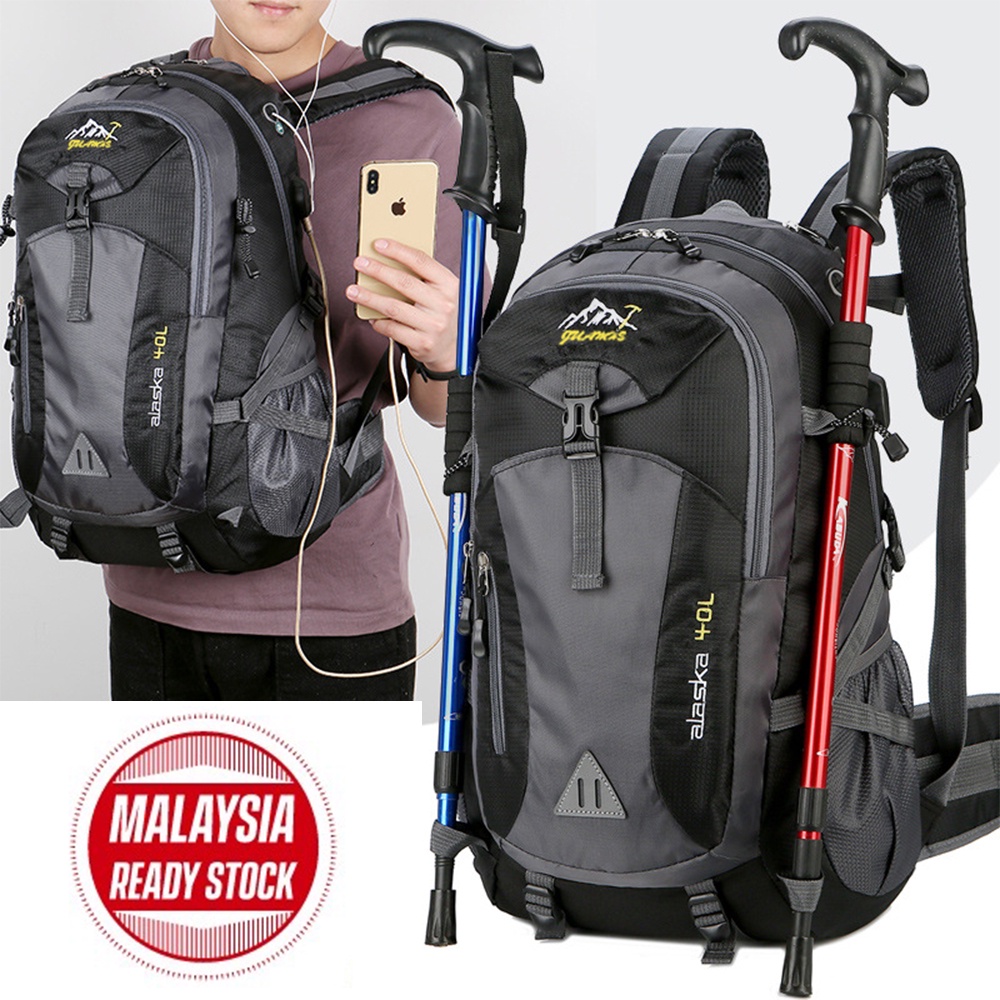 Beg Hiking 40L Hiking Backpack Beg Ransel Berkembara Mendaki Beg Kalis ...