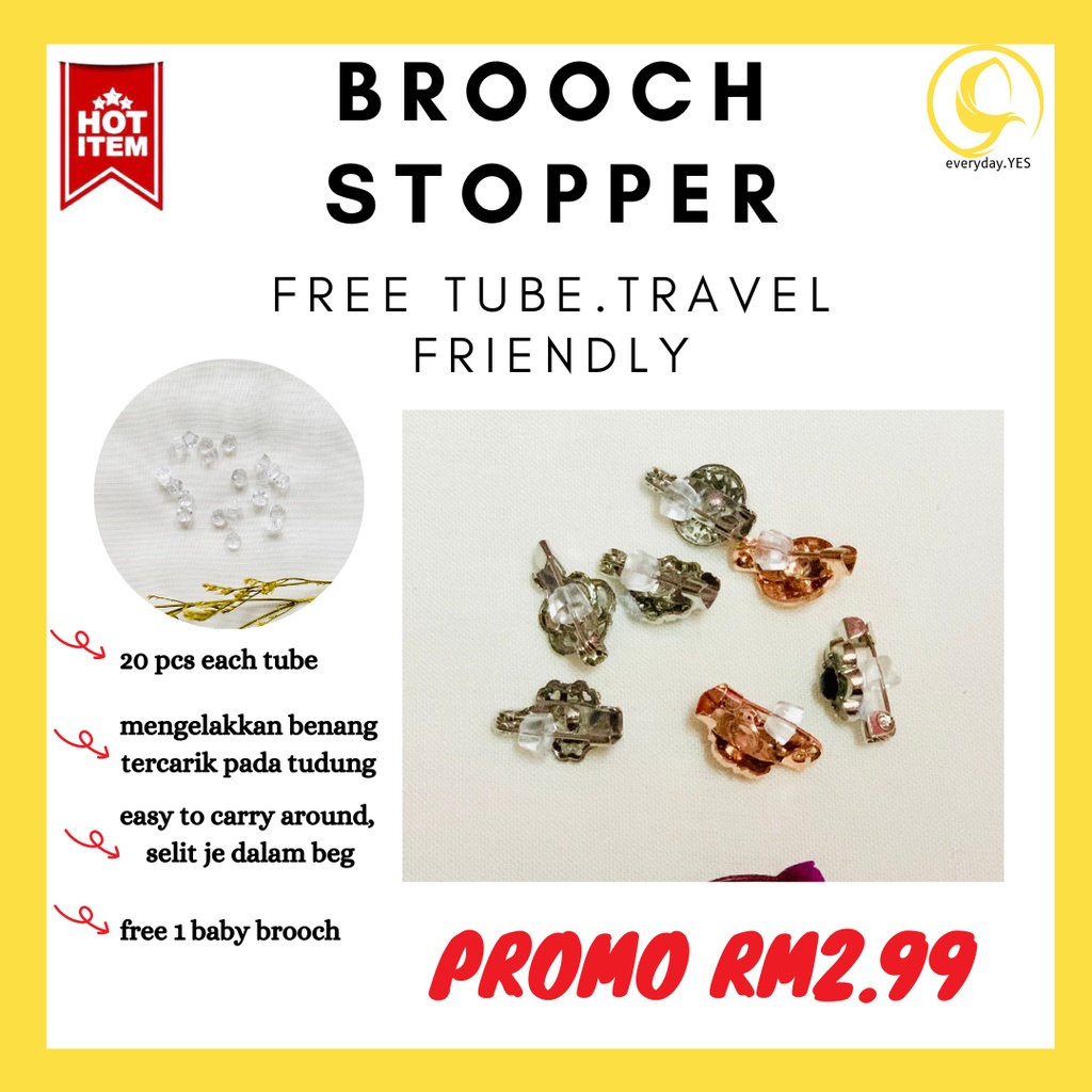 Brooch Stopper 20 pcs free bekas for baby brooch keronsang pin tudung ...