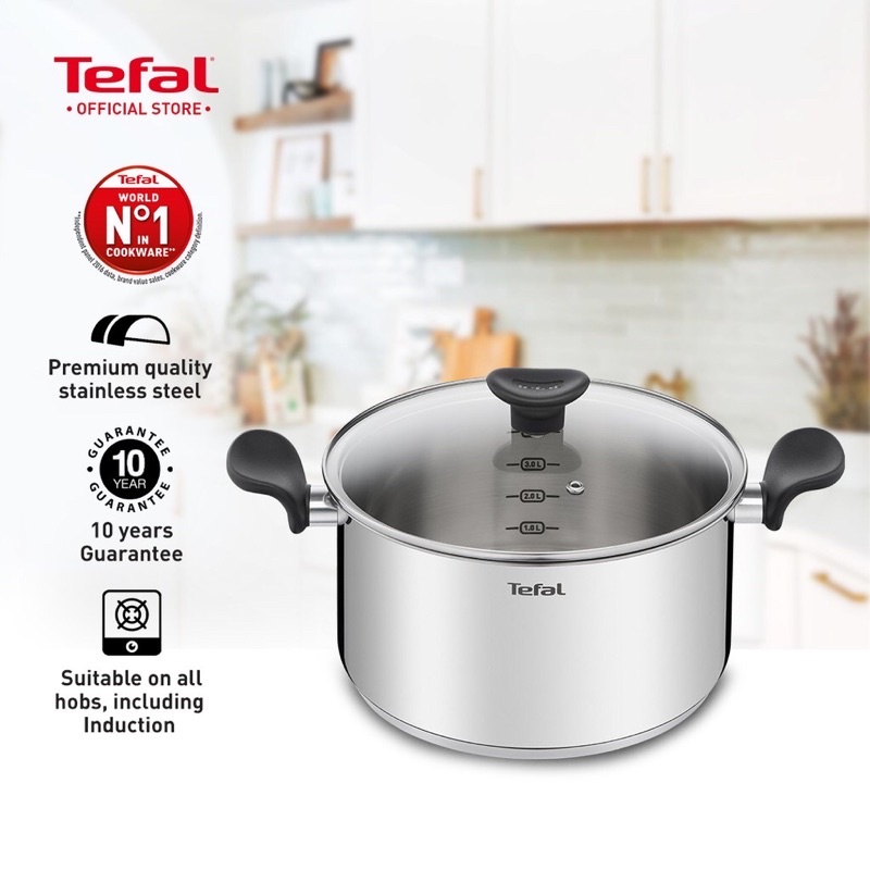 Tefal Primary Stewpot 24cm with Lid E3084604 Stainless steel | Shopee Malaysia