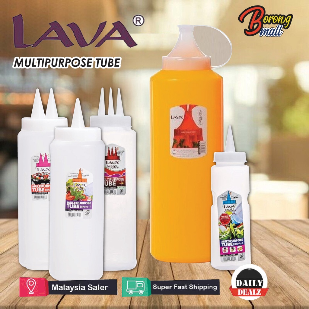 Lava Sauce Squeezer Multipurpose Tube Sauce Bottle Container Roti Jala ...