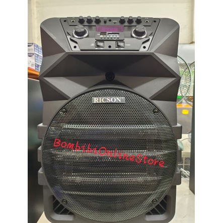Ricson Portable Trolley Speaker 12"Speaker with Microphone | Shopee ...
