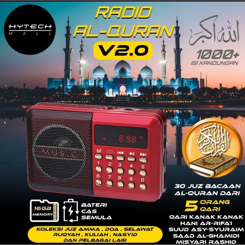 Radio Al Quran 1000 Perisian NEW JOC Radio With Bluetooth Radio Mengaji | Shopee Malaysia