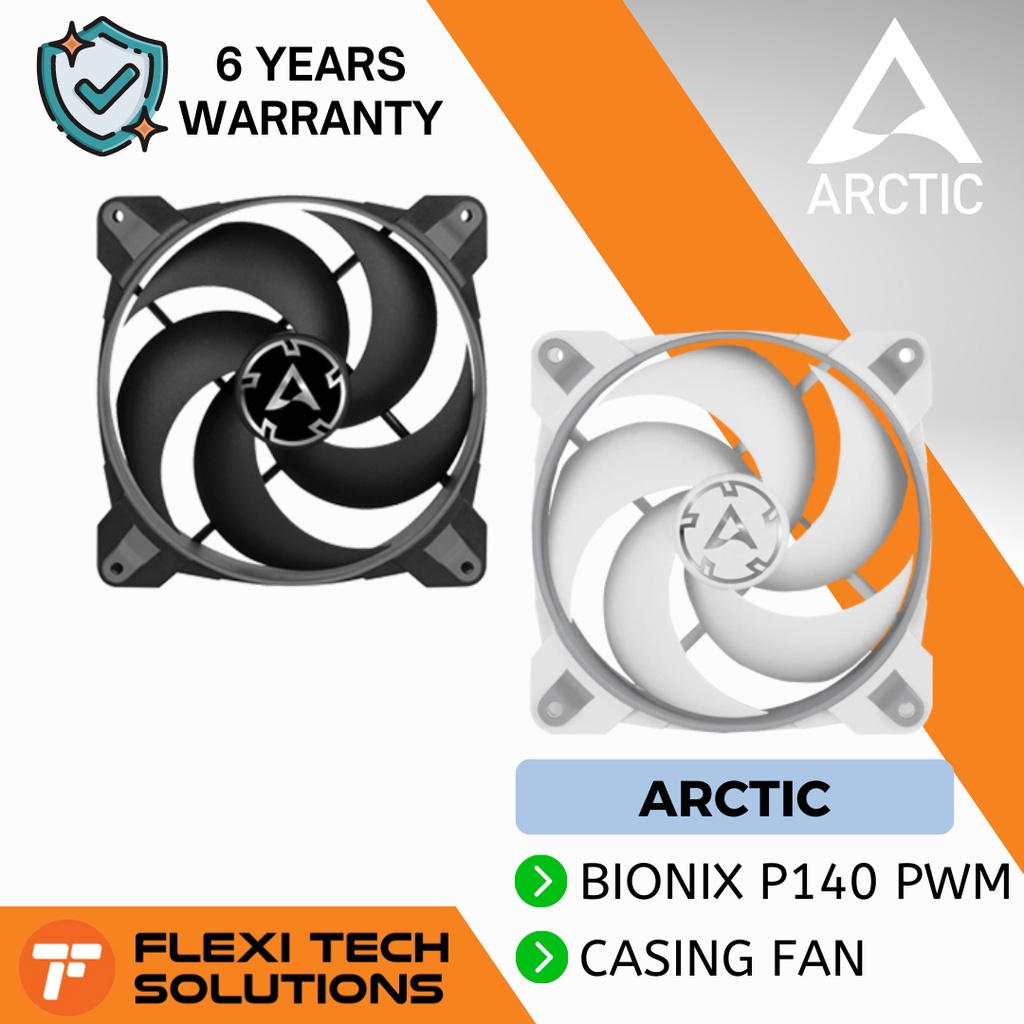 Flexi Tech ARCTIC BIONIX P140 PWM PST 140mm Case Fan with PWM PST Black ...