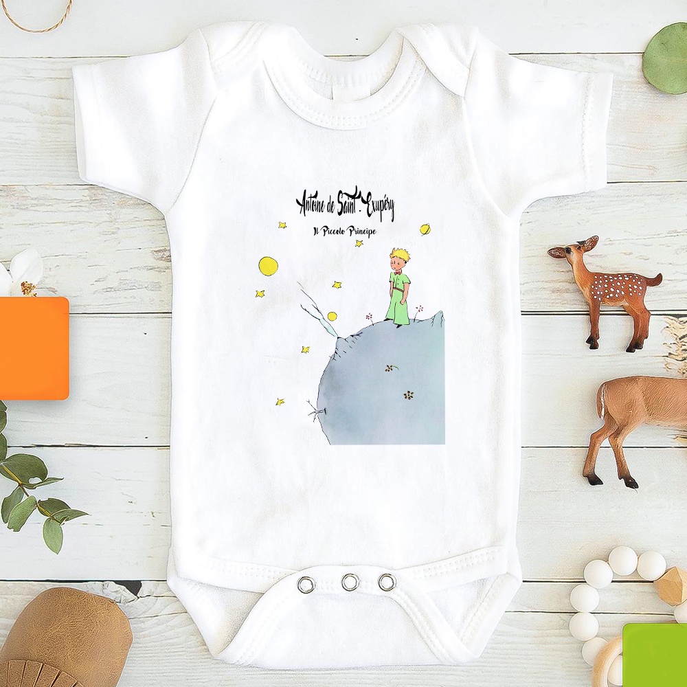 2021 summer new newborn romper little prince printed cartoon aesthetic ...