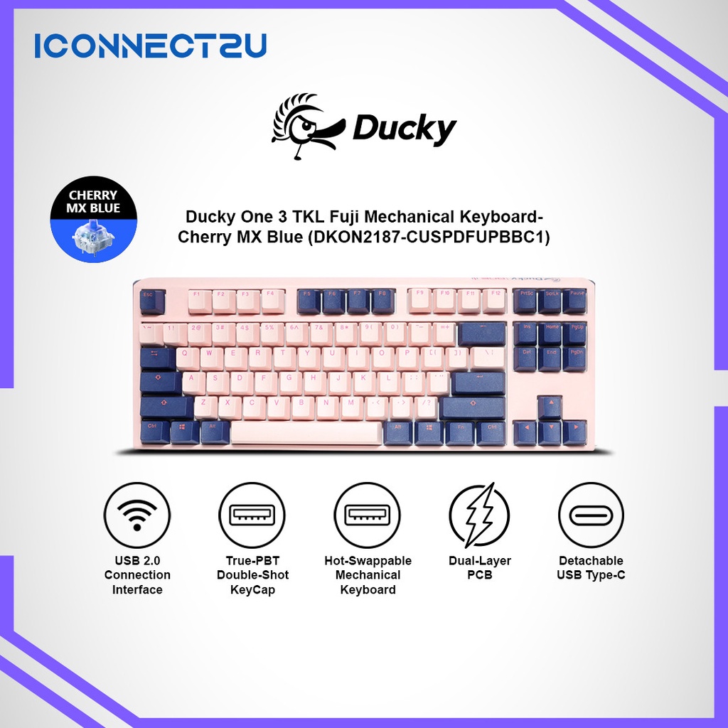 Ducky One 3 TKL Fuji Mechanical Keyboard - Cherry MX Blue (DKON2187 ...
