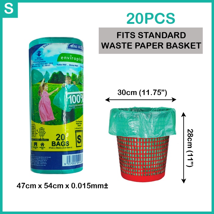 SKM (S/M/L) SEKOPLAS Replus Mini Garbage Bag Roll 20 Pcs Eco Friendly ...