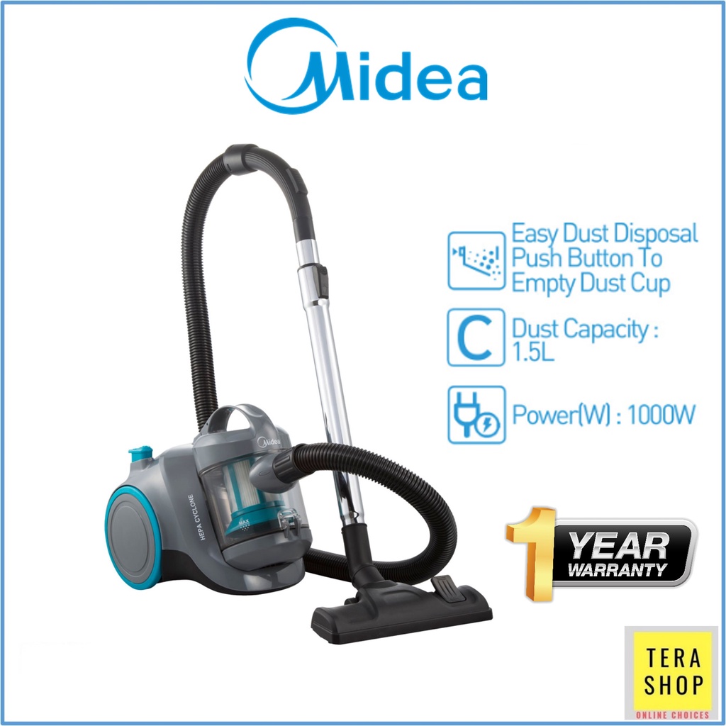 Midea MVC-V12K-GR Bagless Vacuum Cleaner With HEPA Filter | Shopee Malaysia