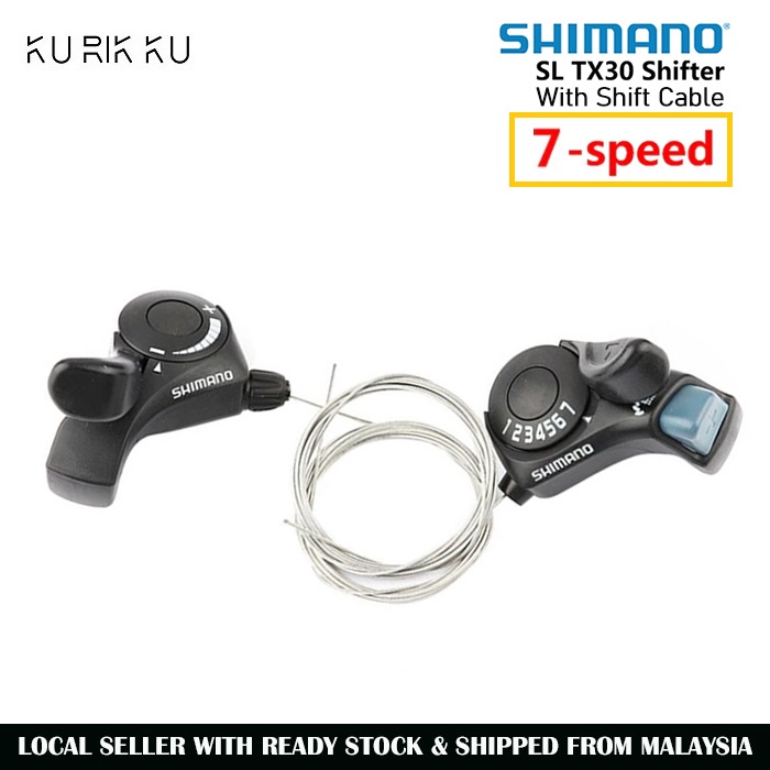 Shimano Tourney 7 Speed Bicycle Shifter Thumber SL TX30-7R MTB Folding ...