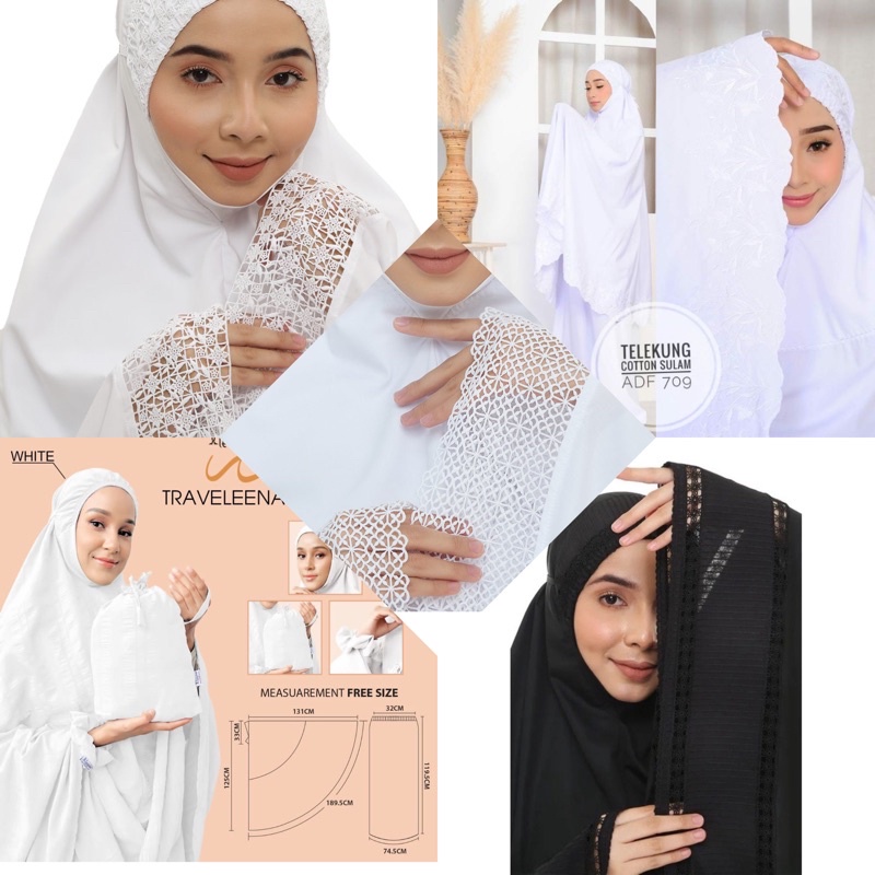 All Designs Putih & Hitam Colours, Ready Stock ,Cotton Sulam Telekung ...