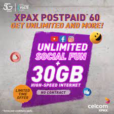 CELCOM POSTPAID PAKEJ RM30 UNLIMITED DATA DAN PANGGILAN | Shopee Malaysia
