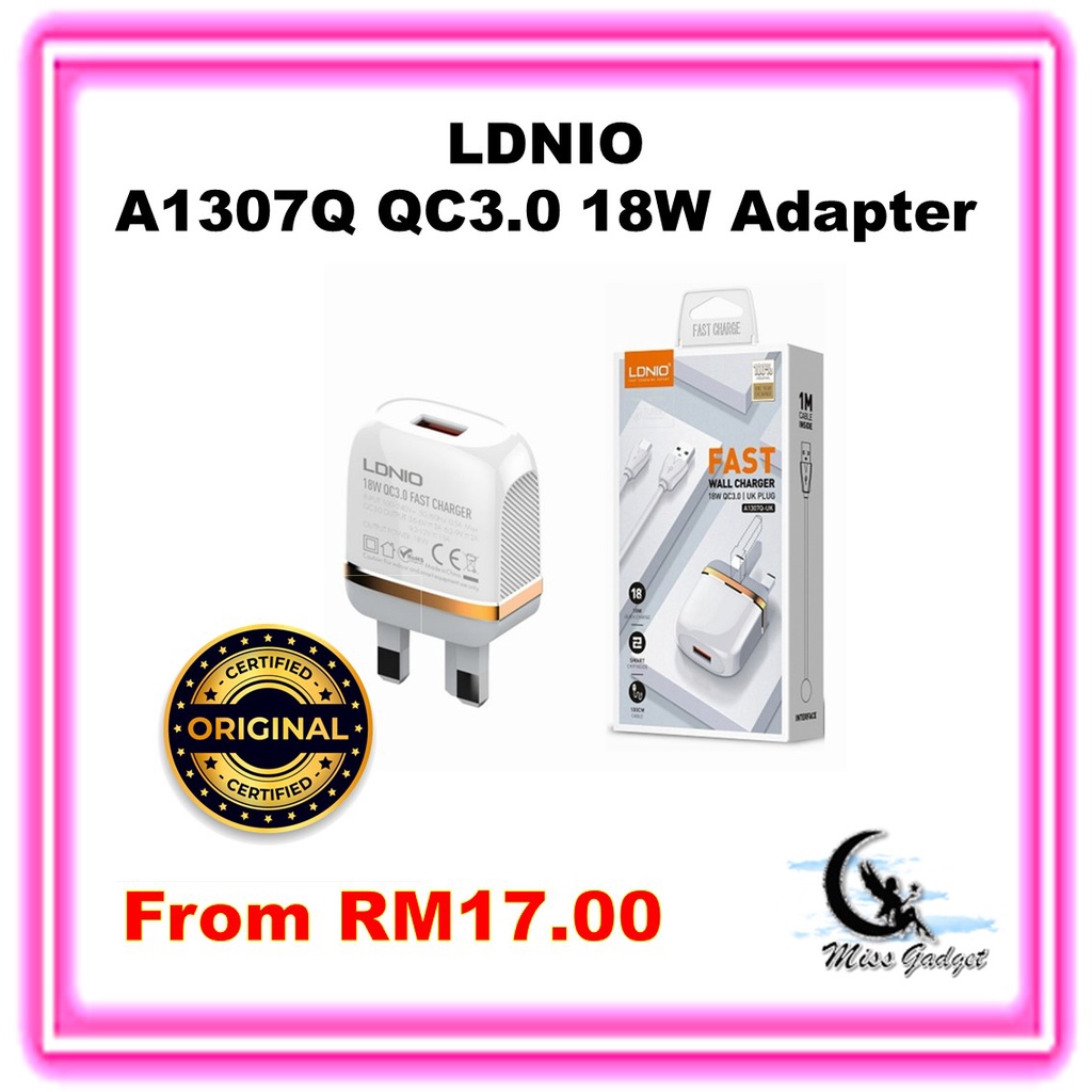 LDNIO A1307Q QC3.0 18W CHARGER / ADAPTER | Shopee Malaysia