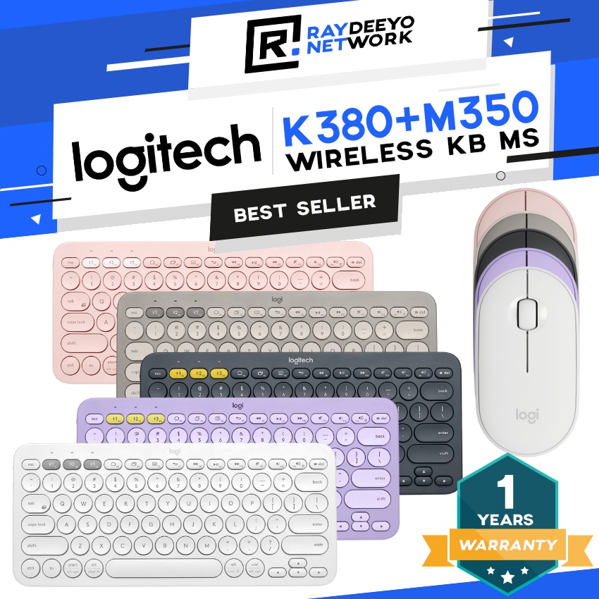 Logitech K380 Multi Devices Bluetooth Keyboard + M350 Bluetooth Mouse ...