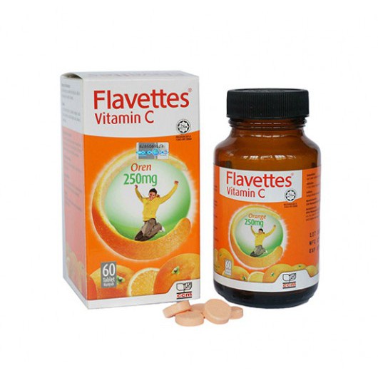 Flavettes Vitamin C Orange Tabs 250mg/500mg (60s) | Shopee Malaysia