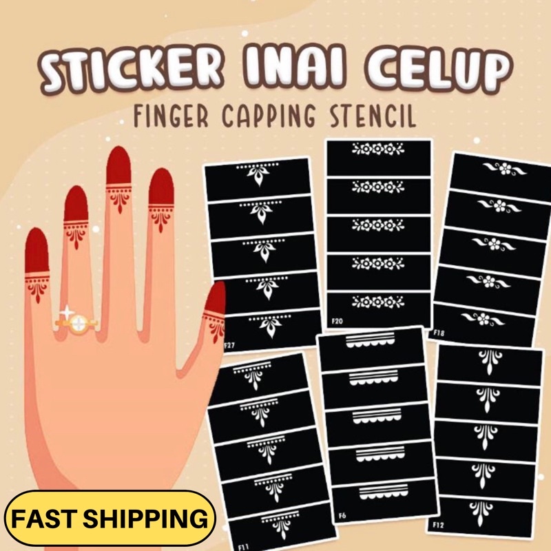 STICKER INAI JARI & INAI CELUP FAST SHIPPING | Shopee Malaysia