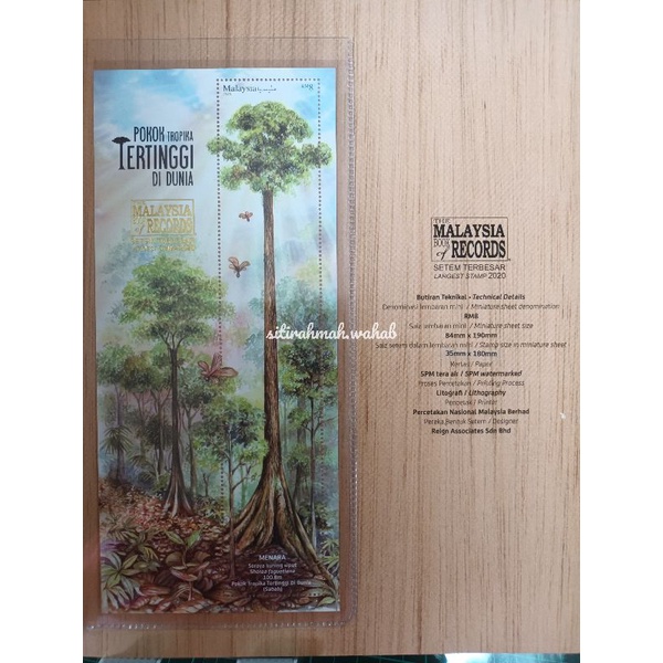 Minisheet Overprint with Folder - Pokok Tropika Tertinggi di Dunia ...