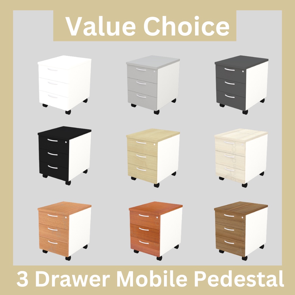 Ready Assembled /3Drawer Mobile Pedestal/ Laci Pejabat/ Office Drawer ...
