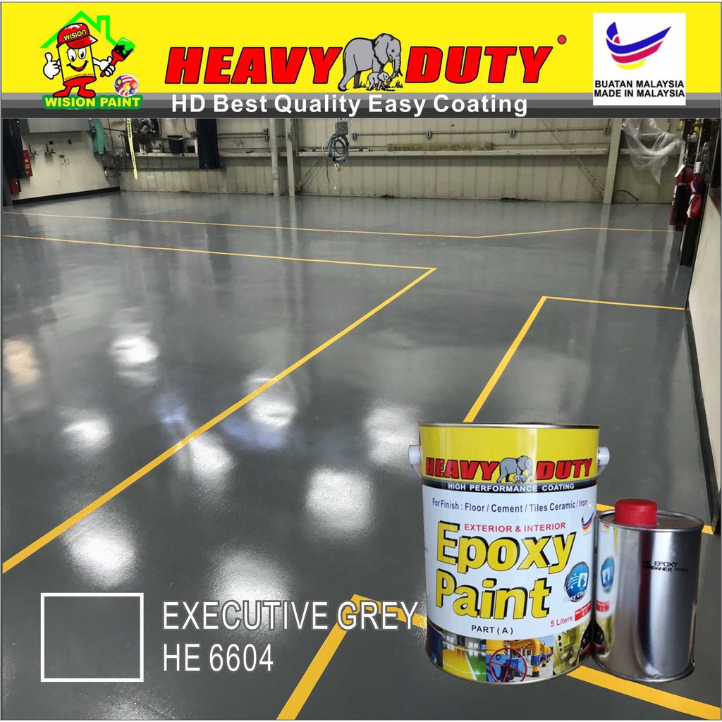 HE 6604 EXECUTIVE GREY Epoxy Paint ( Heavy Duty Coating Brand ) Floor ...