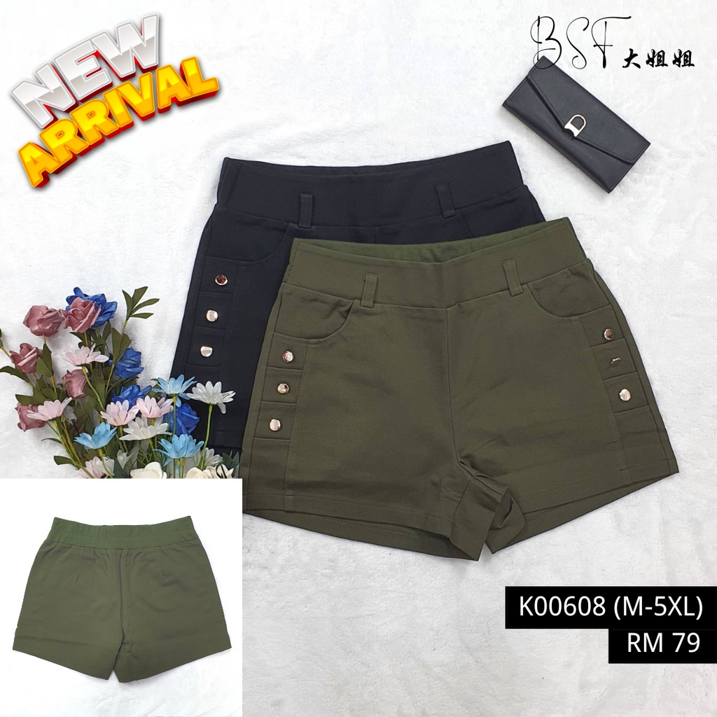 BIG SIZE Double-breasted three-button shorts (Roman cloth)双排三钮短裤（罗马布 ...