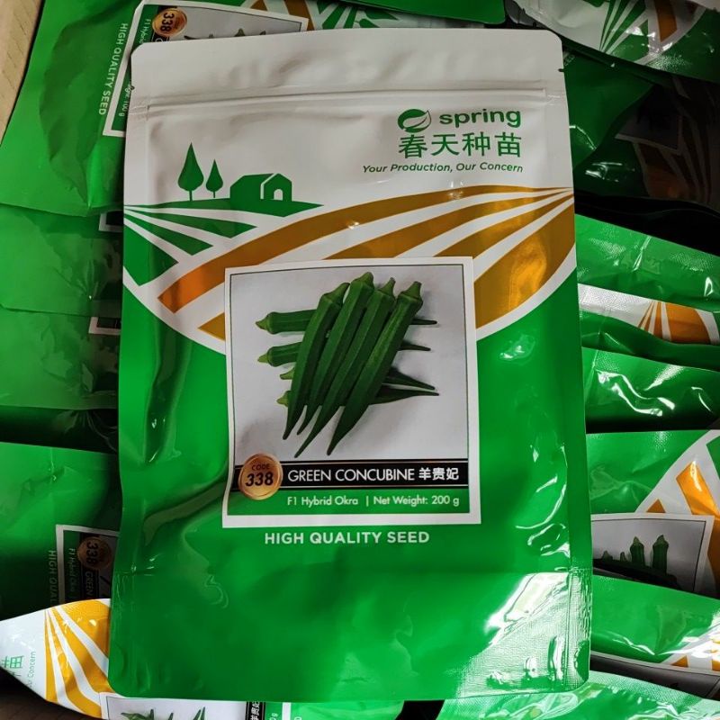 Benih Bendi Spring Seed F1 Hybrid Okra Green Concubine 338 100gm ...