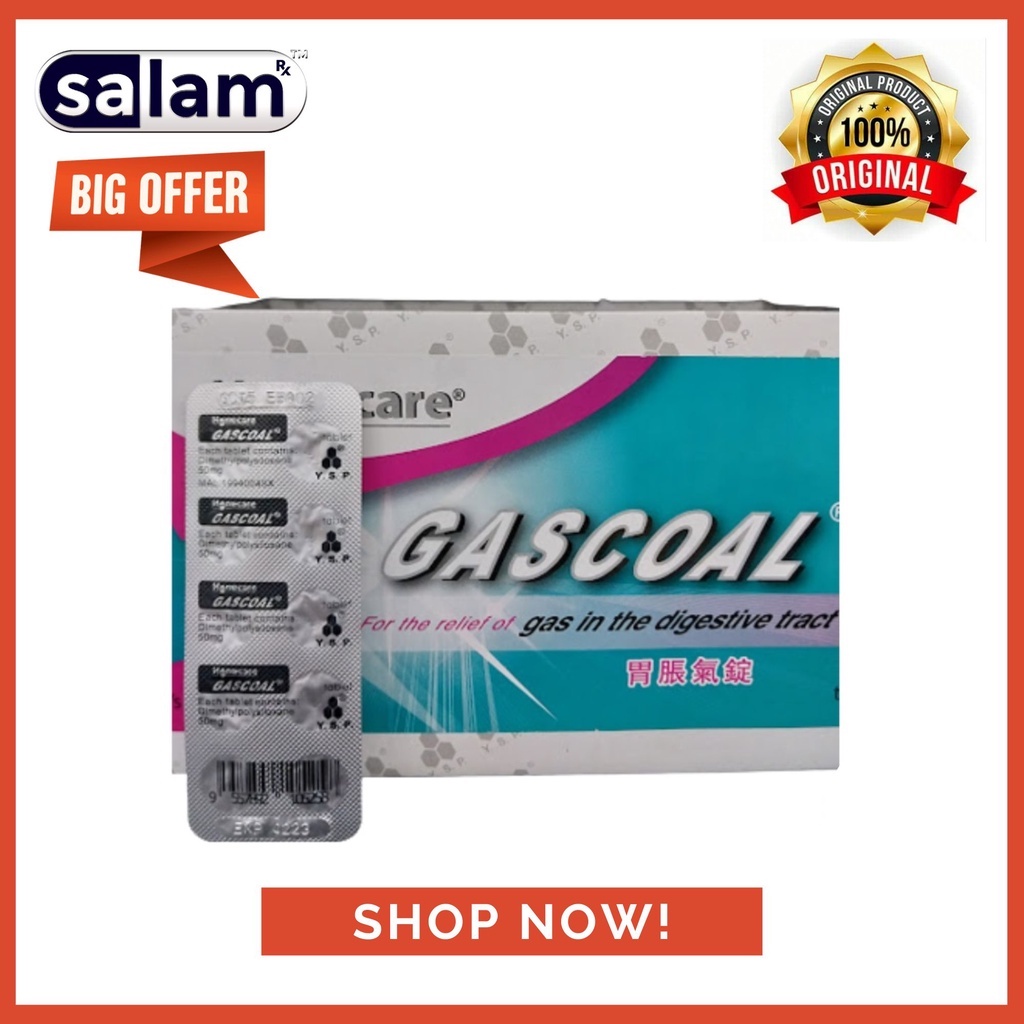 [EXP: 01/2024] HOMECARE GASCOAL TABLET 50MG 10'S (UBAT ANGIN) | Shopee ...