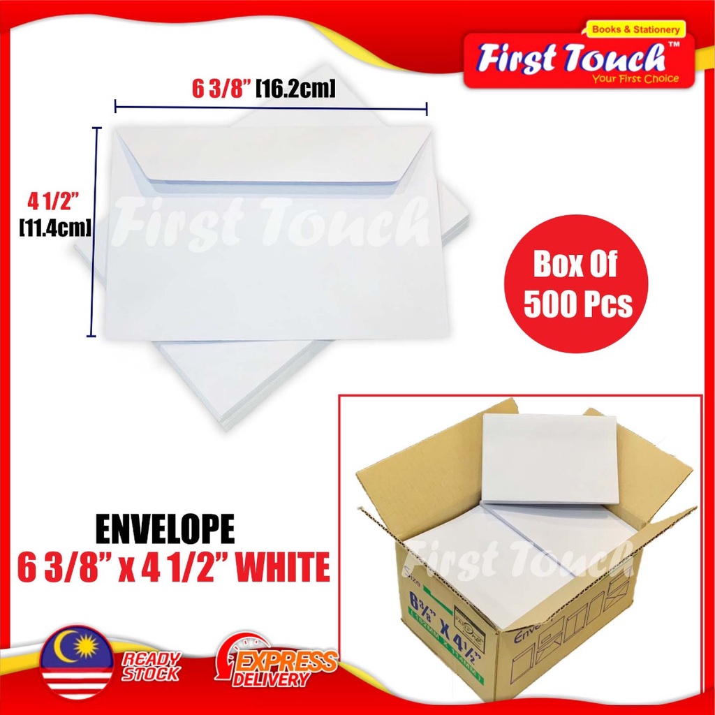 Envelope Sampul Surat Putih 6 3/8'' x 4 1/2'' (16.2cm x 11.4cm)(500's ...