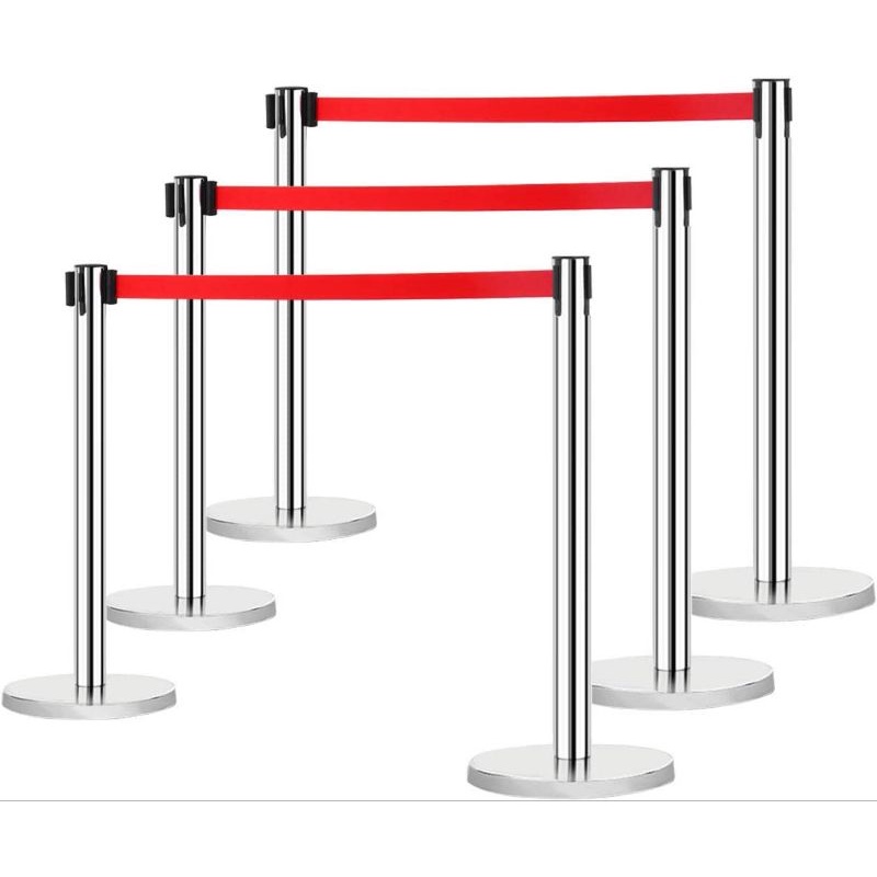 [PALING MURAH] stainless Steel queue up stand Retractable belt barrier ...
