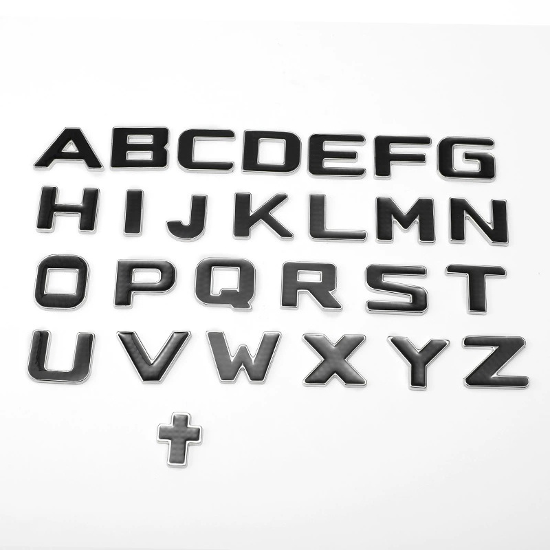 1pcs 3d Fashion Black Car Decals 30mm Metal Letter Number Logos Symbol ...
