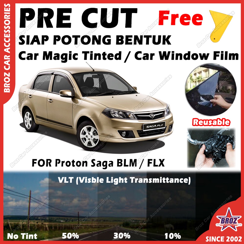 For Proton Saga BLM/FLX Car Magic Tinted Film Solar PRECUT OEM Window ...