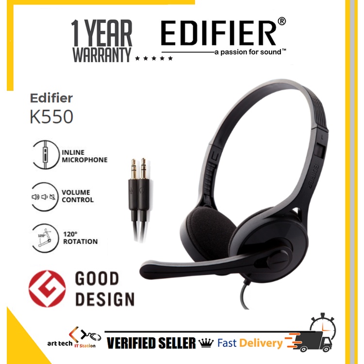 Edifier K550 High Performance Single Jack Communicator Headphone with ...