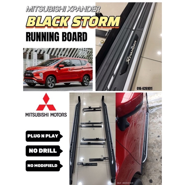 MITSUBISHI XPANDER OEM BLACK STORM RUNNING BOARD SIDE STEP | Shopee ...