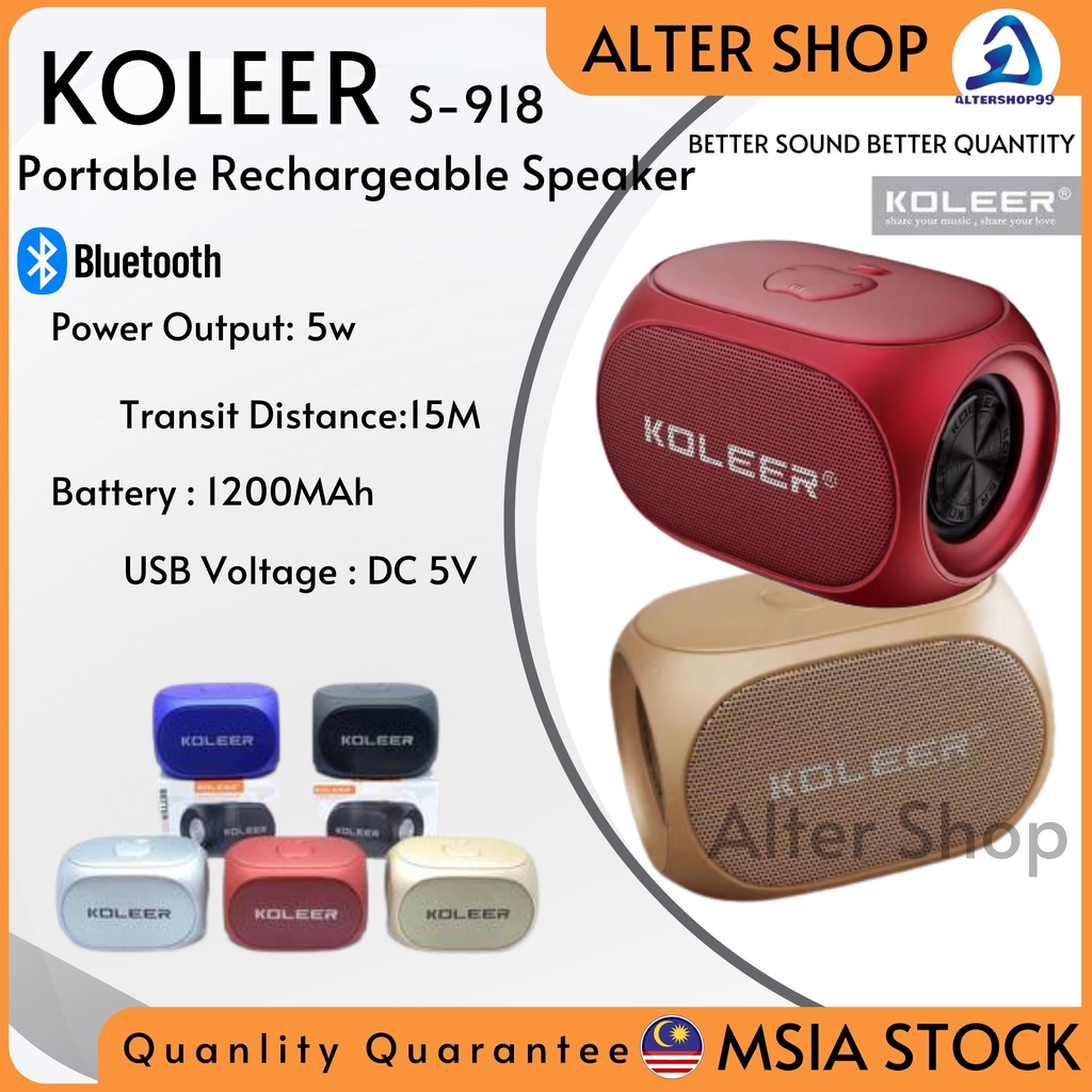 READY STOCK KOLEER S-918 Wireless Bluetooth V5.0 Portable Speaker S918 ...