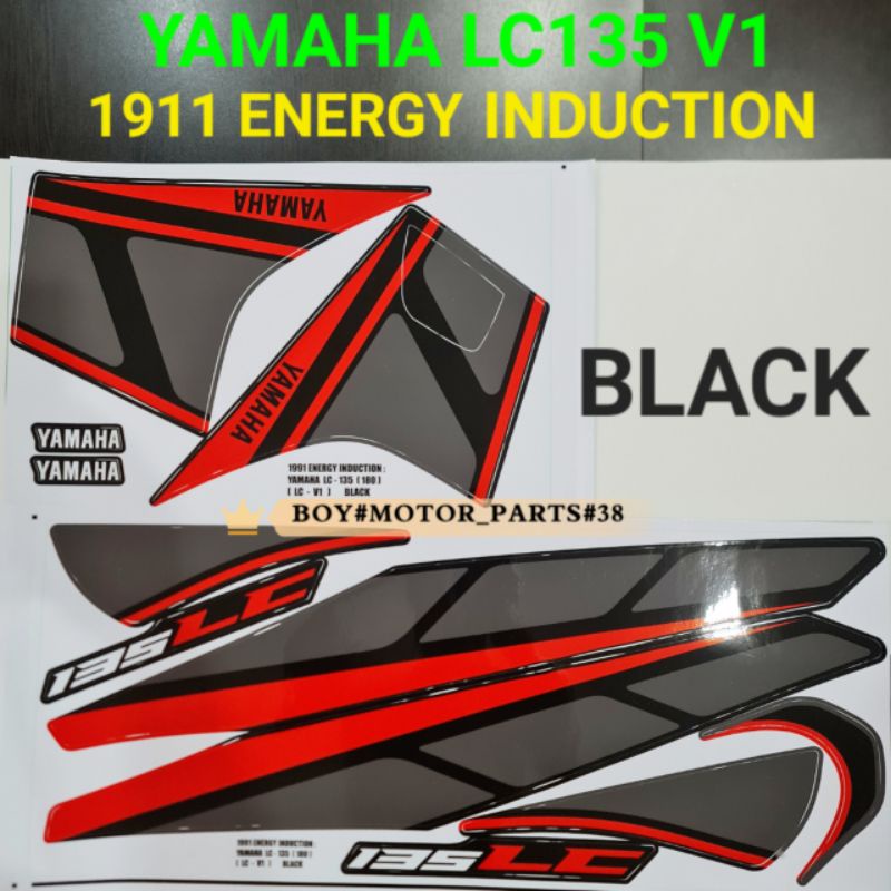 YAMAHA LC135 V1 1991 ENERGY INDUCTION BODY STICKER ( READY STOCK ...