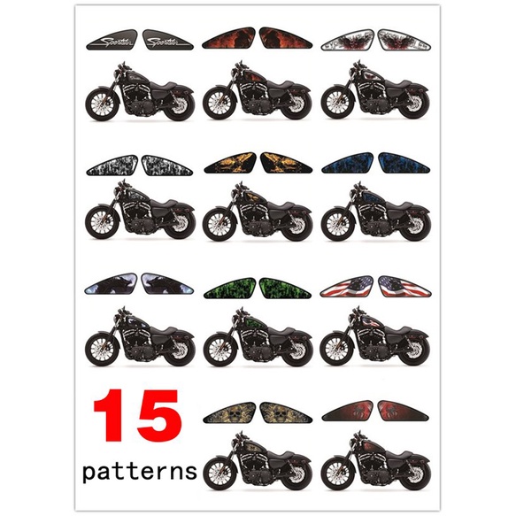 Motorcycle Fuel Tank Decal 3D Sticker For Harley Sportster XL 883 1200 ...