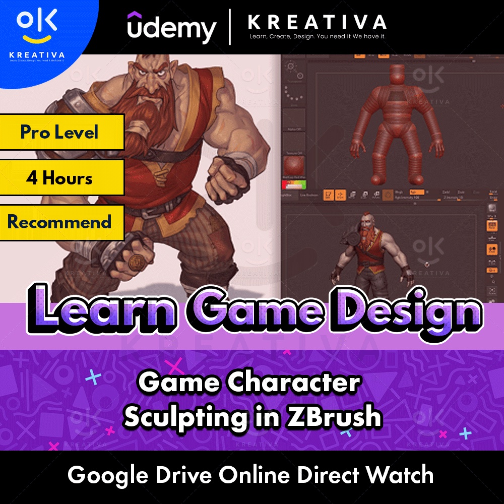 Learn Game Design With Pro- Video Course - Game Character Sculpting in ...