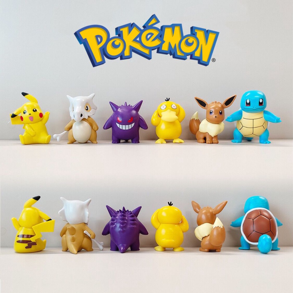 Pokemon Pikachu Squirtle Psyduck Eevee Cubone Gengar Mini Figure ...