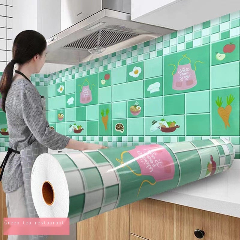 Ready Stock-Kitchen Wall Stickers Waterproof And Oil-Proof Fireproof ...