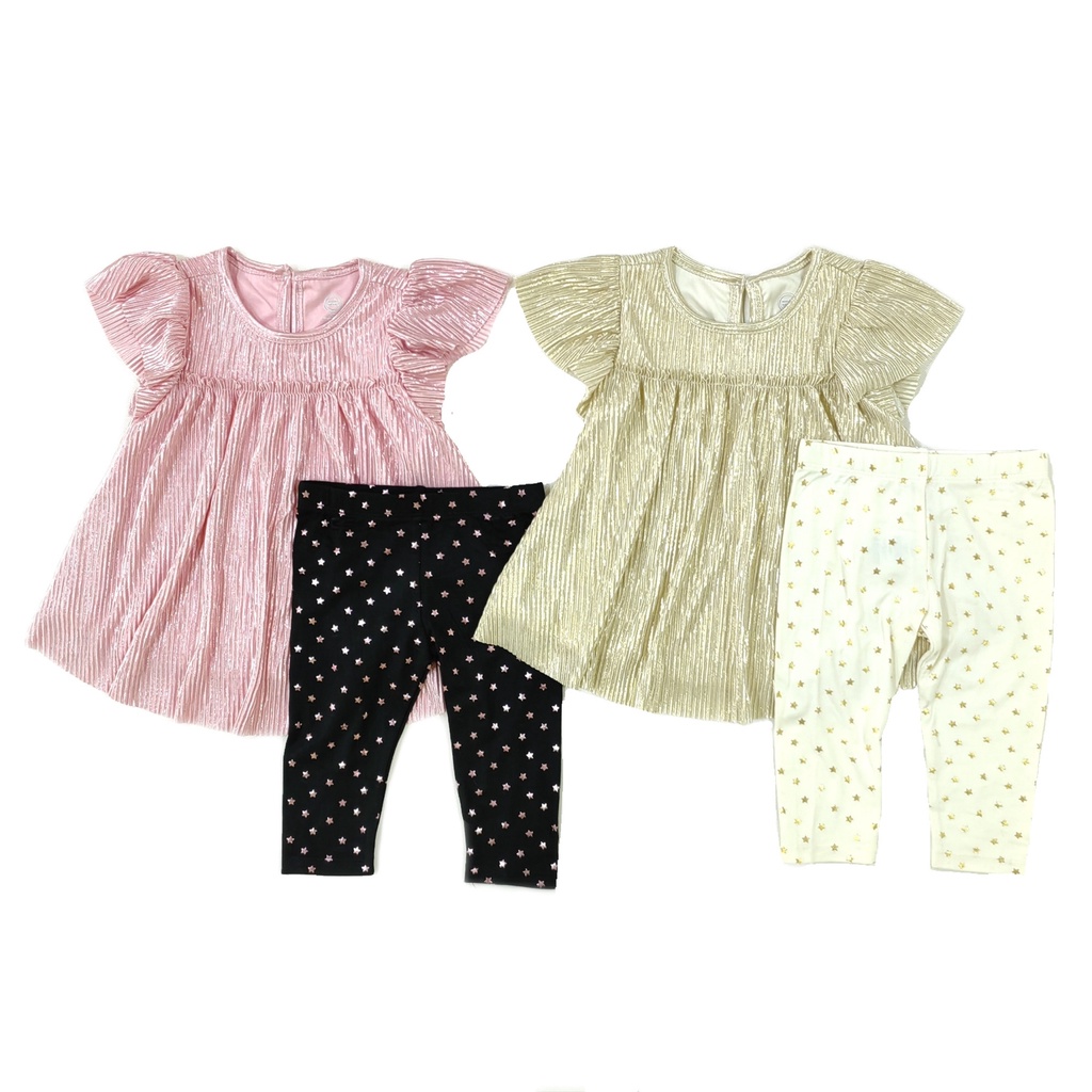 Wonder Nation baby kids girl top dress and pant ( 2pcs set ) pink and ...