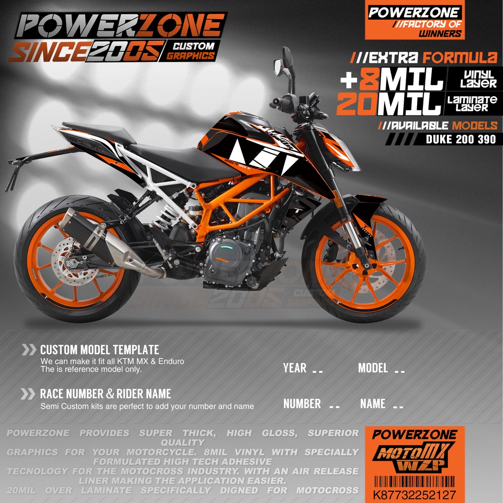 PowerZone Custom Team Graphics Backgrounds Decals 3M Stickers Kit For ...