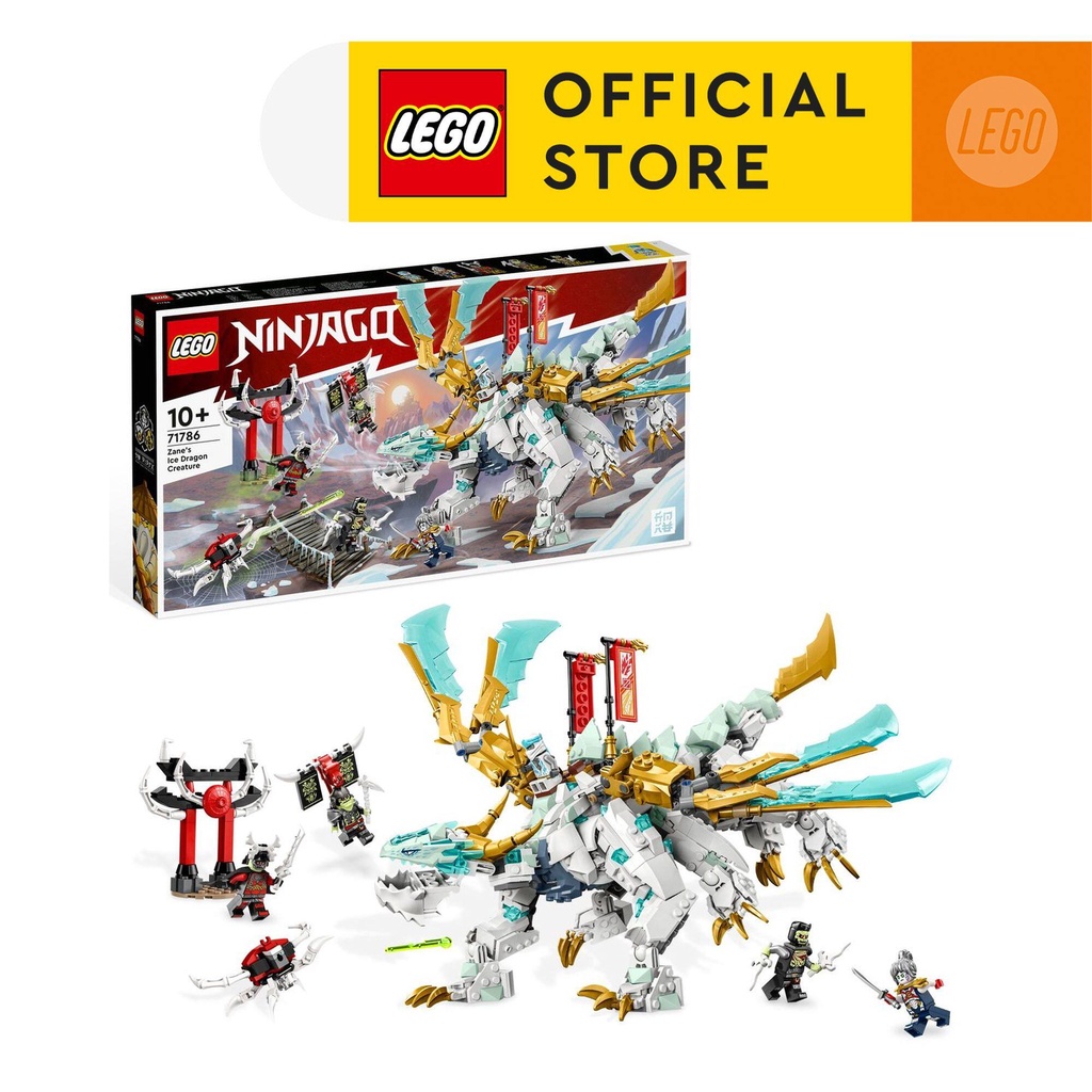 LEGO NINJAGO 71786 Zane’s Ice Dragon Creature Building Toy Set (973 ...