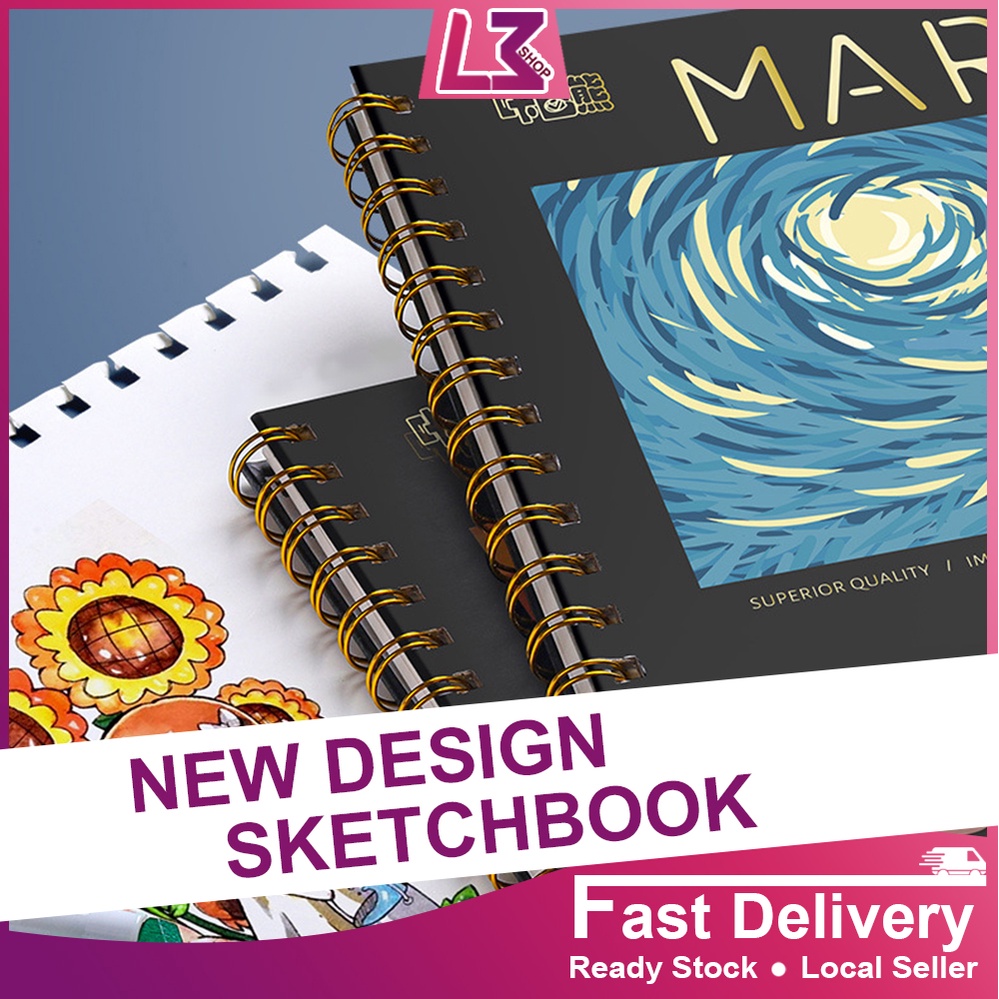 Ready Stock 50 Sheets 3 Sizes 16K A4 8K Kid Cartoon Sketchbook soft ...