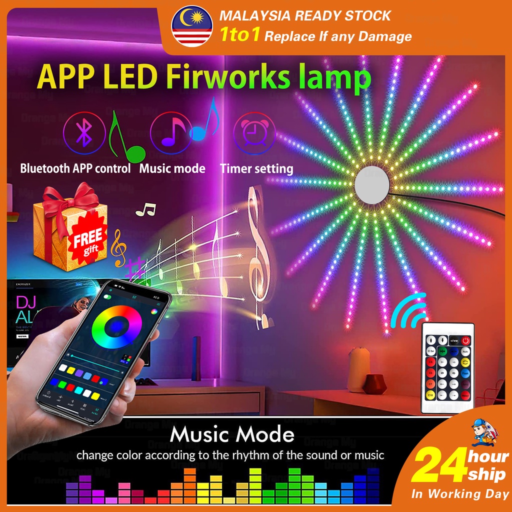 Fireworks LED Light Strip Christmas RGB Festoon Fairy Light Music ...