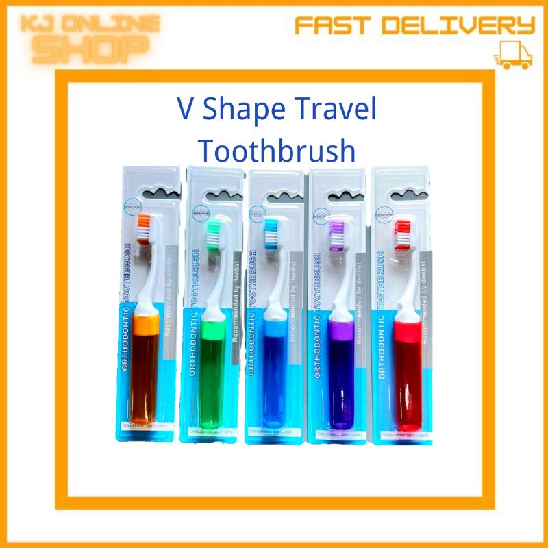 V-shaped orthodontic toothbrush Travel type for deep cleaning | Shopee ...