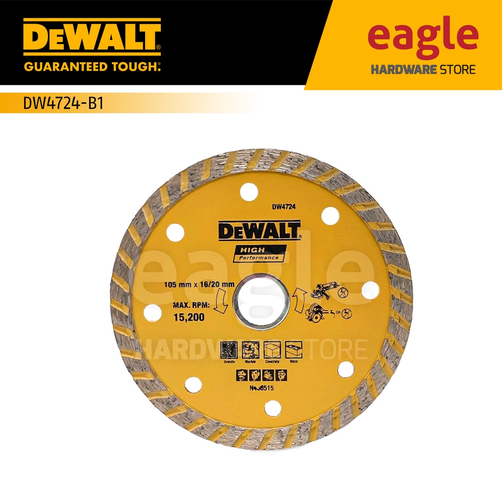 Dewalt DW4724-B1 105 x 16/20mm Diamond Wheel, Turbo Rim ( DW4724 ...