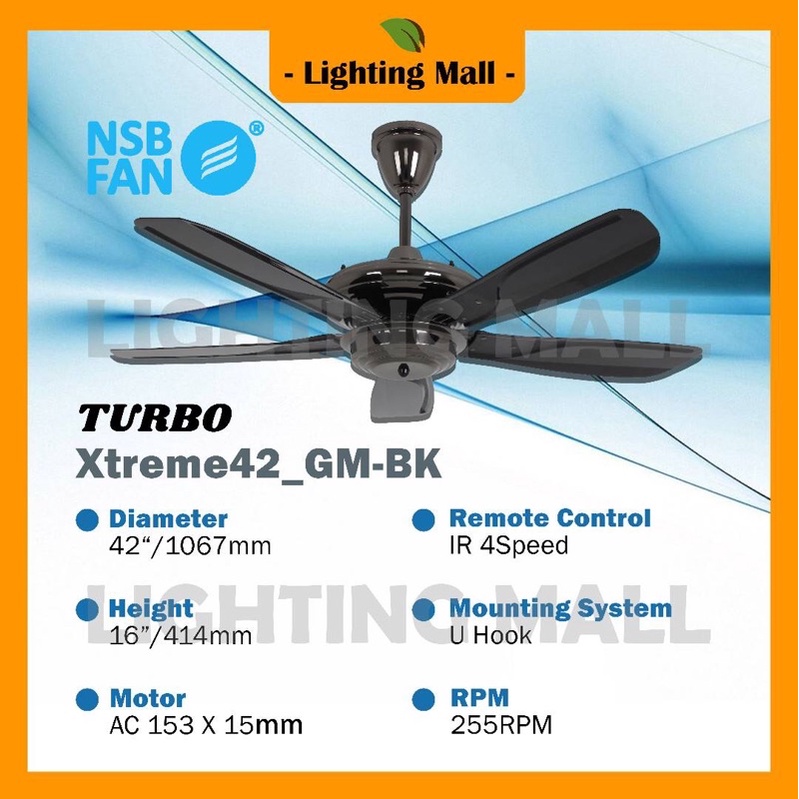 NSB FAN X-Treme MAX / FD952 Powerful 54” & 42” CEILING FAN 5 Blades ...