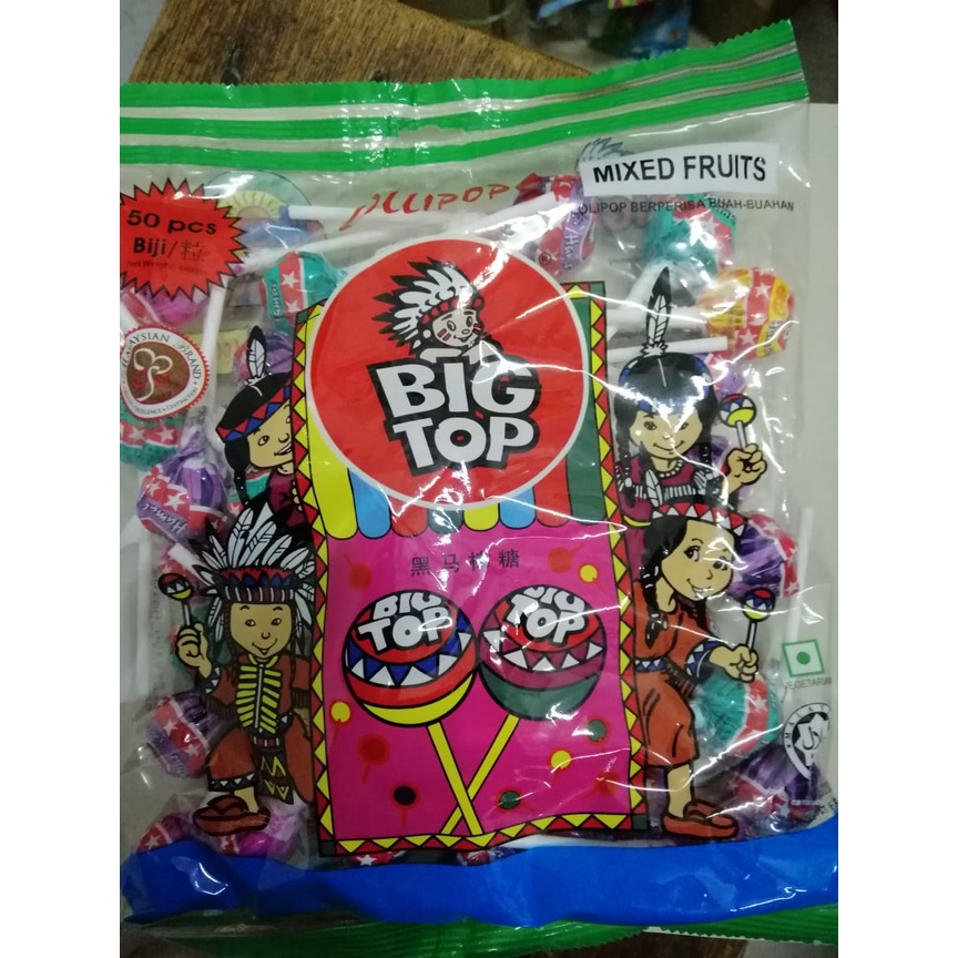 Big Top Lollipops Candy (50pcs) | Shopee Malaysia
