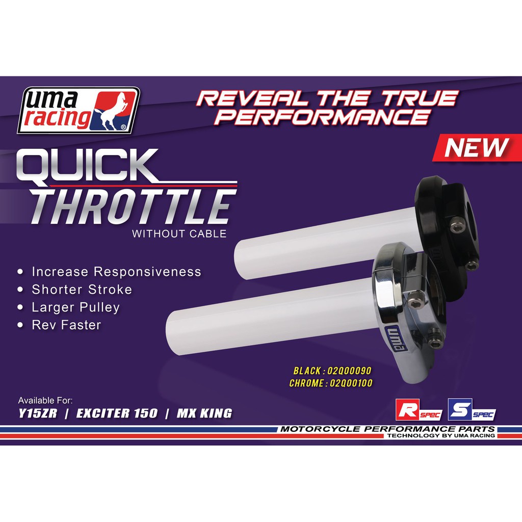 UMA RACING QUICK THROTTLE FAST THROTTLE PIPE.. (NO CABLE / W CABLE ...